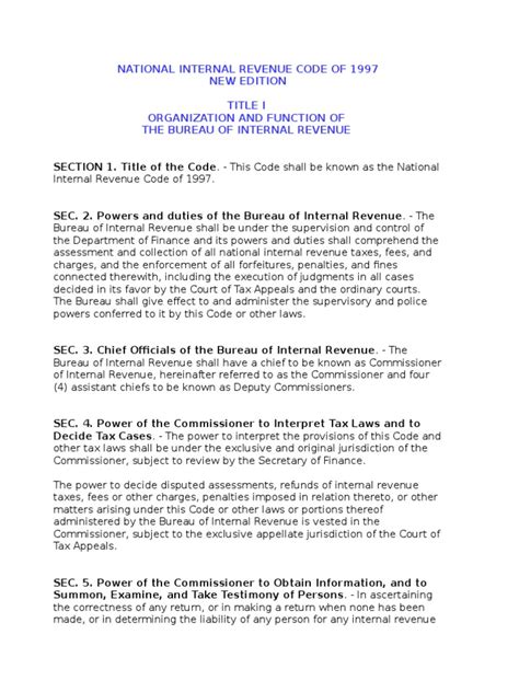 Nirc Code 1997 Pdf Capital Gains Tax Internal Revenue Service