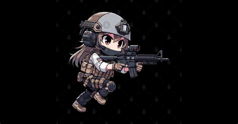 Tactical Chibi Girl Chibi Sticker Teepublic
