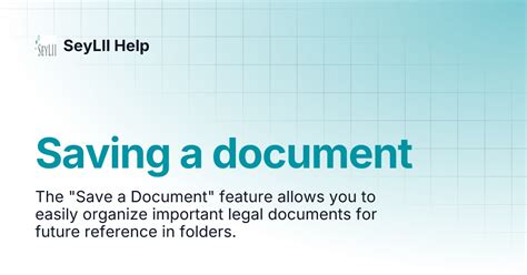 Saving A Document Seylii Help