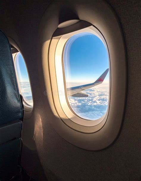View Out Of An Airplane Window Flying Stock Illustration Illustration