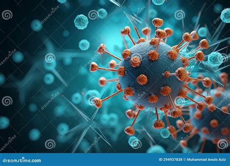 3d Illustration Of Virus Background Landscape Ai Generated Stock