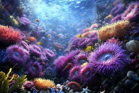 Quotvast Underwater Fields Of Giant Sea Anemonesquot Premium Ai