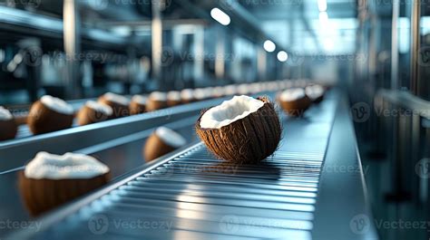 Coconut Processing Facility Modern Manufacturing Line 54927926 Stock