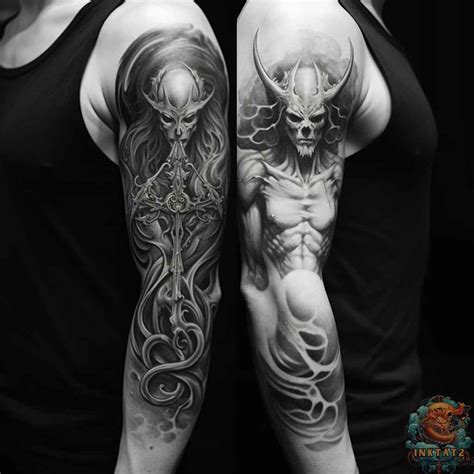Good Vs Evil Tattoo Designs Good Vs Evil Angel Tattoo😇😈🔥