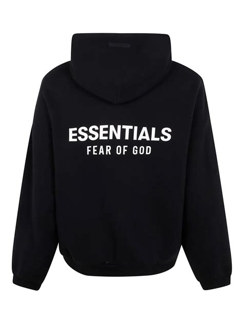 Essentials Logo Print Hoodie In Schwarz Modesens