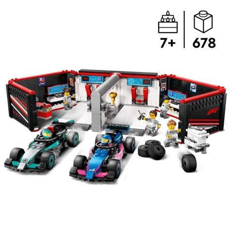Lego City 60444 Garage De F1 Et Voitures Mercedes Amg Et Alpine Jeu