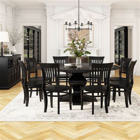 Sierra Nevada Solid Wood Round Dining Room Set For 8