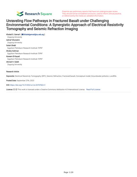 Pdf Unraveling Flow Pathways In Fractured Basalt Under Challenging
