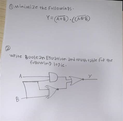 Solved 1 Minimize The Followings Yab⋅a⊕b 2 Write