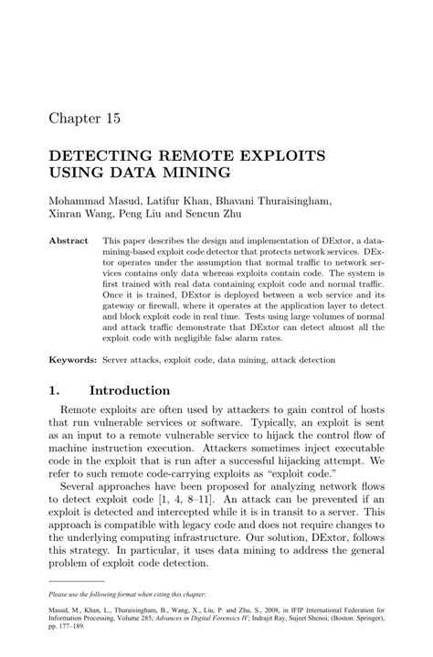Pdf Detecting Remote Exploits Using Data Mining