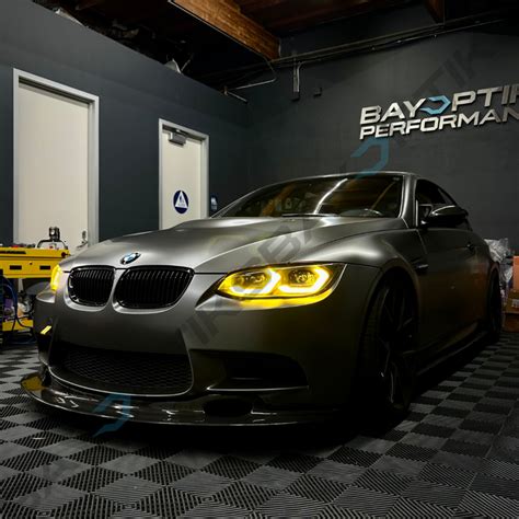 Bmw E9x E90 E92 M3 And E92 Coupe Laser Style Led Headlights Csl Yellow W Bayoptiks