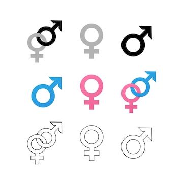 Premium Vector Gender Symbols Male And Female In Different Style And