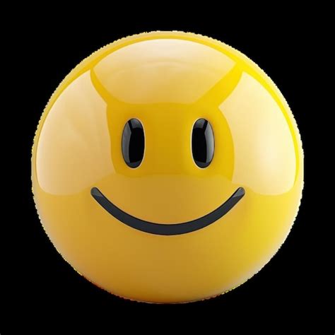 Yellow Smiley Face On A Black Background Premium Ai Generated Image