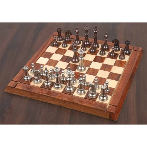 35 Elegance Brass Chess Set Antiqued Copper Pieces