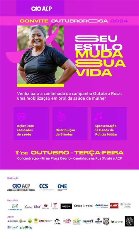 Acp Lança Campanha Outubro Rosa 2024 Com Caminhada E Atividades Na Rua