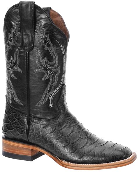 Botas Rodeo Grabado Pitón Python Negro Wd 11 297 Botas Rodeo Grabado Pitón Python Negro Wd 11 297