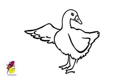 Goose Easy Drawing How To Draw A Goose Youtube