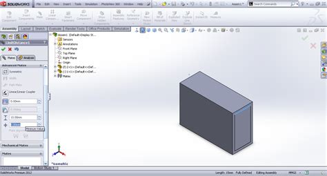 Tutorial Limit Distance Mate In Solidworks Grabcad Tutorials