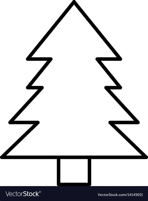 Pine Tree Natural Outline Royalty Free Vector Image