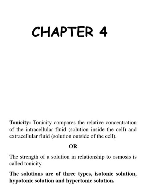 Tonicity Pdf Osmosis Anatomy