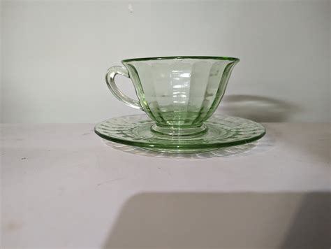 Antique Uranium Cup And Saucer Etsy