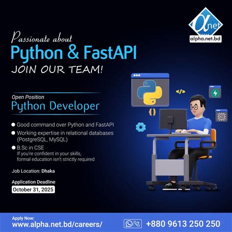 Pythondeveloper Fastapi Pythonjobs Dhakajobs Hiringnow Alphanet