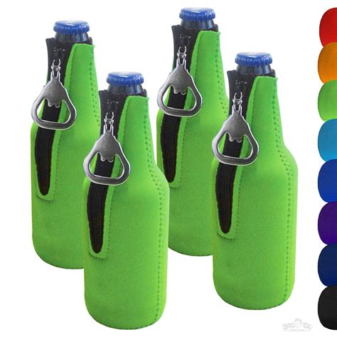 Big Ol Zipper Beer Bottle Cooler Sleeve With Bottle Opener
