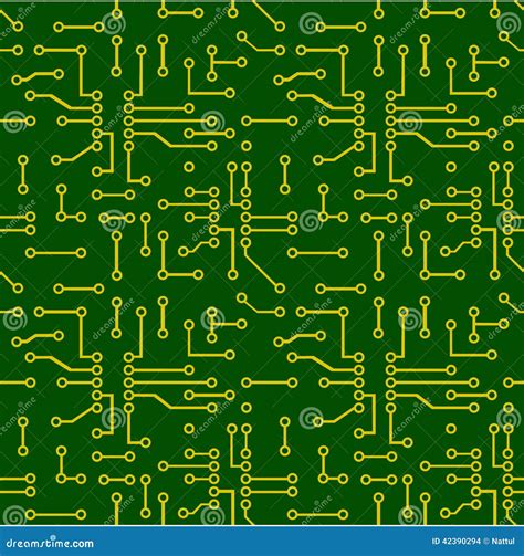 Seamless Pattern Of Pcb Vector Stock Vector Illustration Of Capacitor