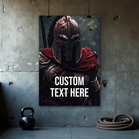 Custom Warrior Poster Spartan Print Motivational Quotes Home Office