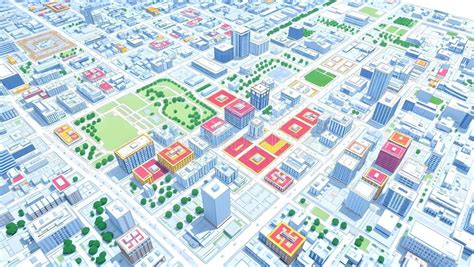 Technical City Map Drawing For Urban Planning Layout Cityscape