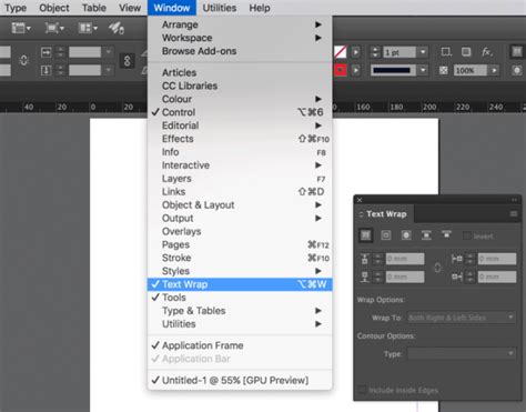 how to wrap text in adobe indesign