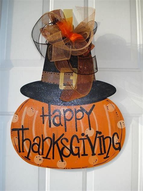 Thanksgiving Door Hanger Pumpkin Door Decorations Door Wreath Hanger