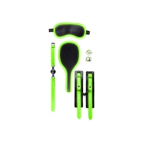 Ouch Glow Bondage Kit 1 Glow In The Dark Green