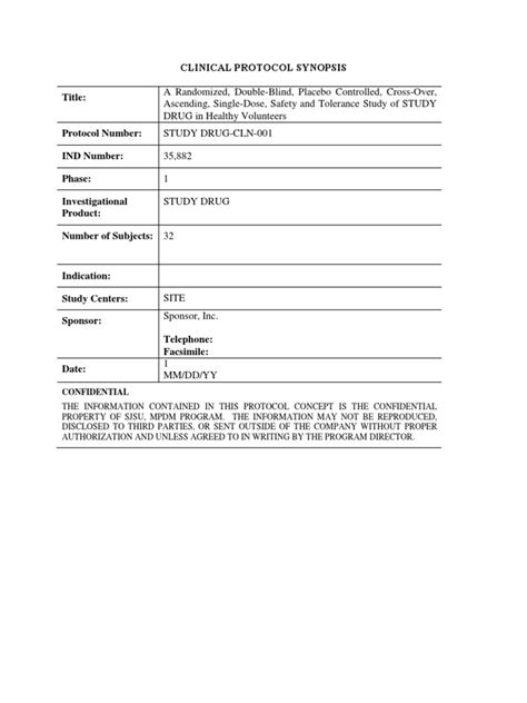 Protocol Synopsis Sample Sheet Hw Pdf C Reactive Protein