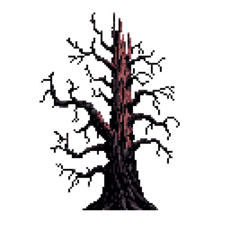 Burned Pixel Art Trees By Babanagi