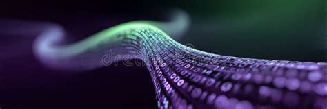 Binary Data Stream Flowing High Technology Network Connection Stock