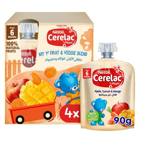 Nestle Cerelac Fruits And Vegetables Puree Pouch Apple Carrot And Mango