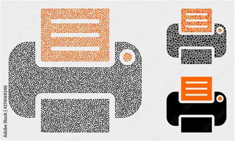 Pixelated And Mosaic Printer Icons Vector Icon Of Printer Designed Of