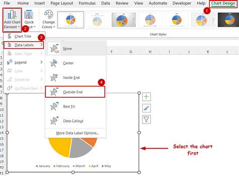 how to create outside end data labels in excel 3 quick methods