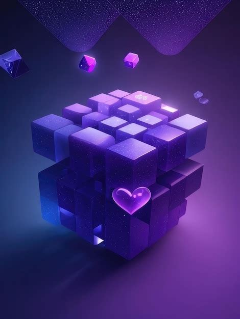 Premium Ai Image Purple Tiny Cubes Abstract Background
