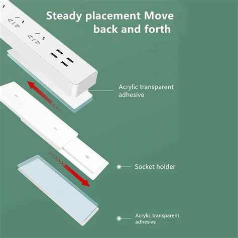 Self Adhesive Power Strip Holder Fixator Wall Mounted Socket Cable Fixe