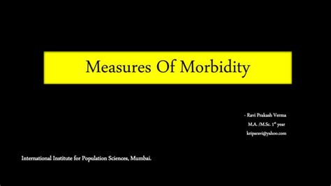 Measures Of Morbidity Pptx