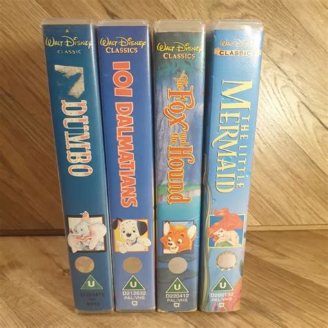 Disney Classics Video Vhs Tape Bundle X 4 Little Mermaid Dumbo Etc £7