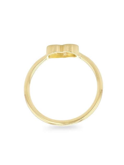 The Love Collection 9ct Yellow Gold 9mm X 79mm Shimmer Heart Ring Very
