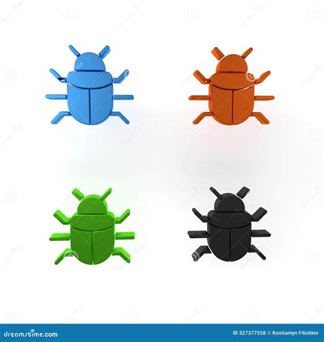 Colorful System Bug Concept Icon Isolated On White Background Code Bug Concept Bug In The