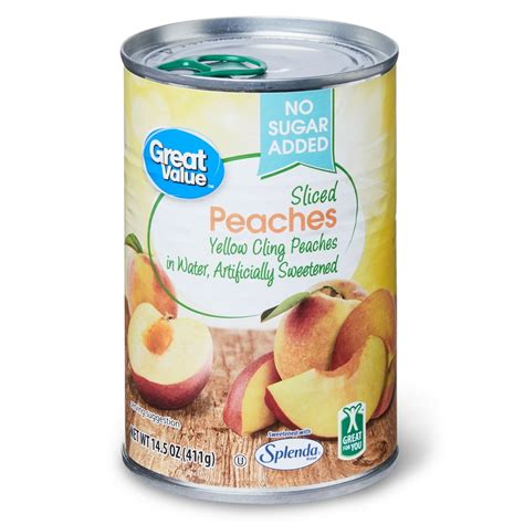 Great Value No Sugar Added Sliced Peaches 145 Oz