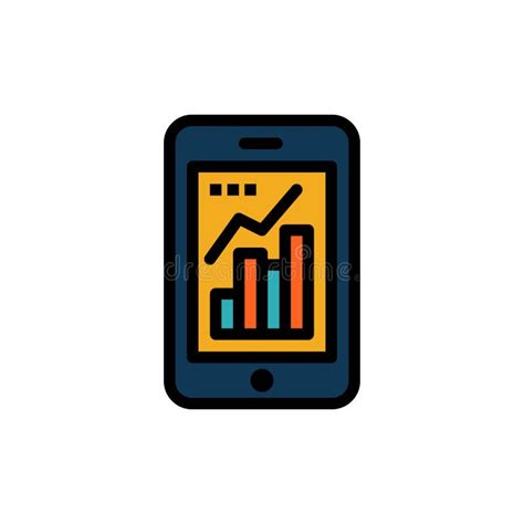 Graph Analytics Info Graphic Mobile Mobile Graph Flat Color Icon Vector Icon Banner