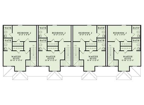 Craftsman Fourplex Plan 980 Square Feet 2 Bedrooms 25 Bathrooms