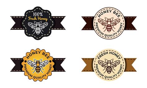 Honey Bee Label Template Collection Vintage And Modern Designs For