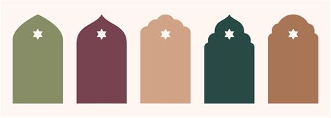 Shape Islamic Door And Window Silhouette Arabic Arch With Symbols